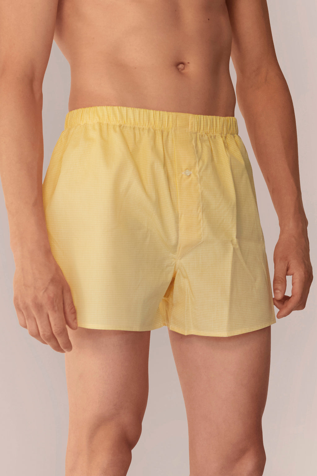 Cotton Boxers - Gingham - Limoncello Yellow | Men – Schostal Originals